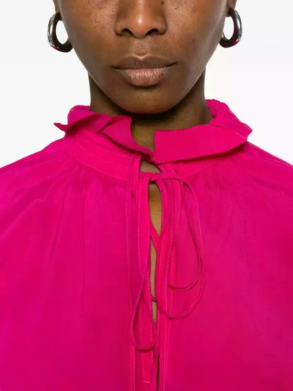 PSOPHIA Tie-neck Tiered-sleeve Blouse
