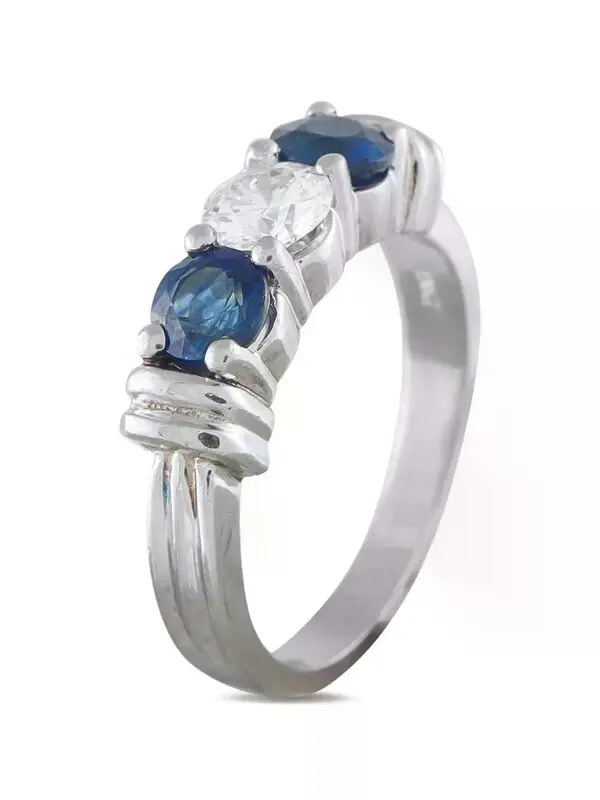 LB EXCLUSIVE Diamond And Sapphire Platinum Ring - Silver