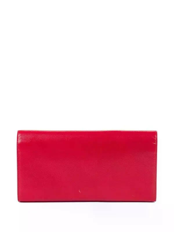 Saint Laurent Logo-detail Clutch - Red