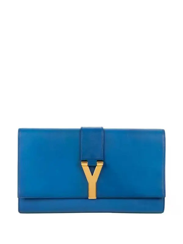Saint Laurent Ligne-y Clutch - Blue