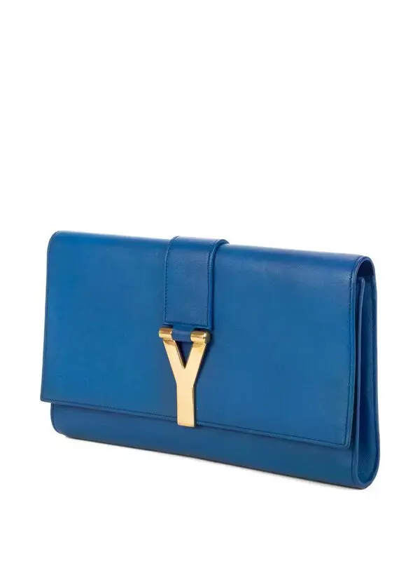 Saint Laurent Ligne-y Clutch - Blue