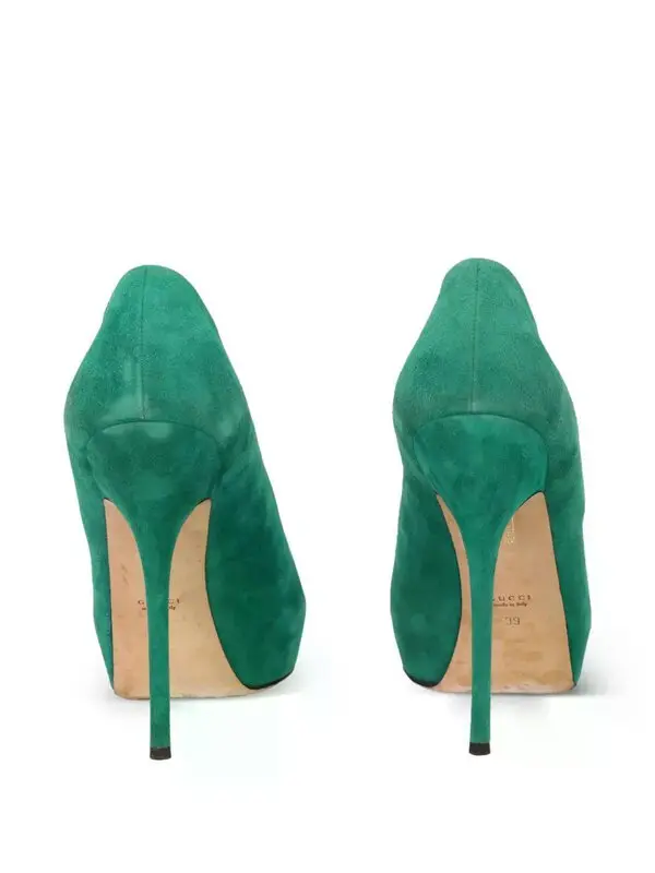 Gucci Peep-toe Suede Pumps
