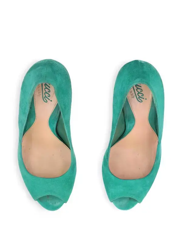 Gucci Peep-toe Suede Pumps