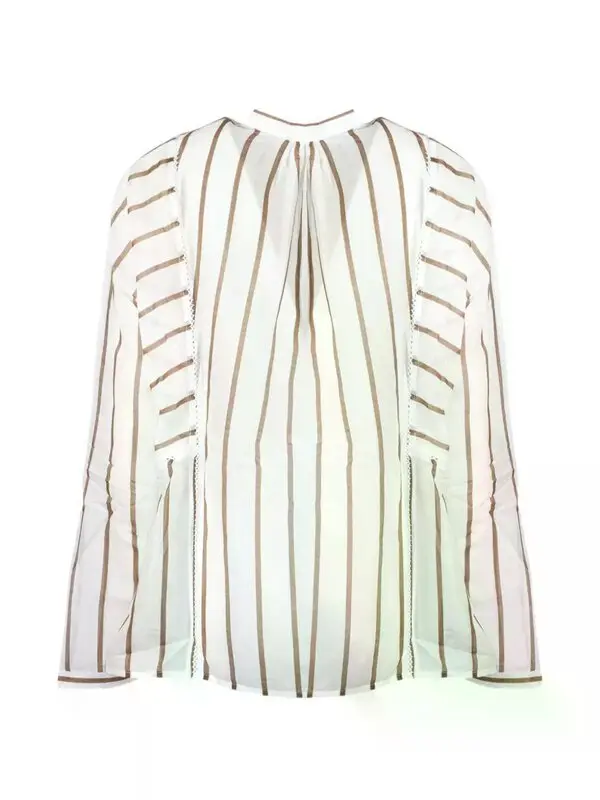 SEMICOUTURE Striped Shirt With Mandarin Collar