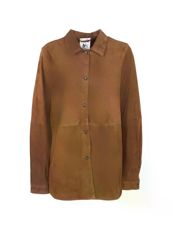 SEMICOUTURE Leather Button Down Shirt