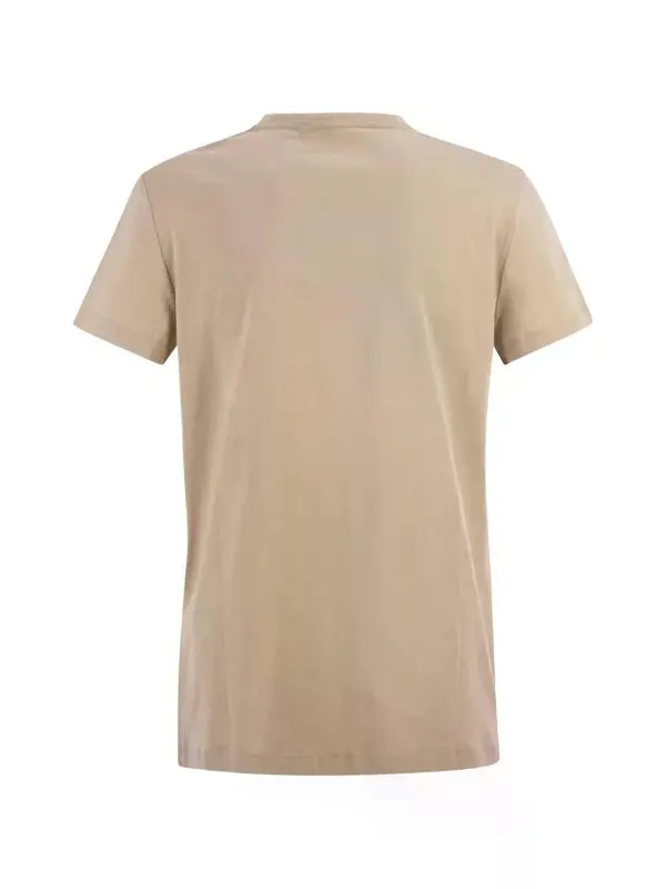 Max Mara Giovane Monogram-embroidered T-shirt - Neutrals