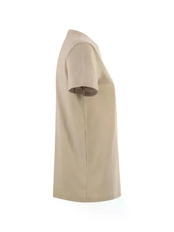 Max Mara Giovane Monogram-embroidered T-shirt - Neutrals