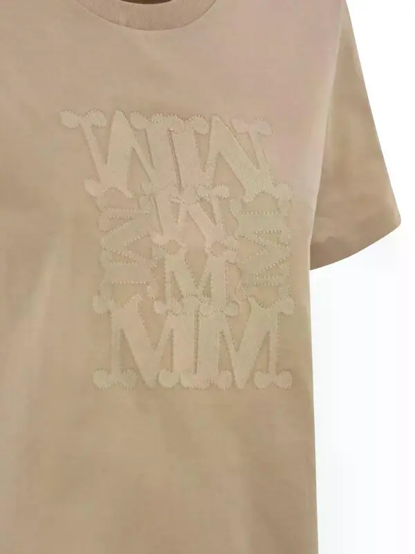 Max Mara Giovane Monogram-embroidered T-shirt - Neutrals