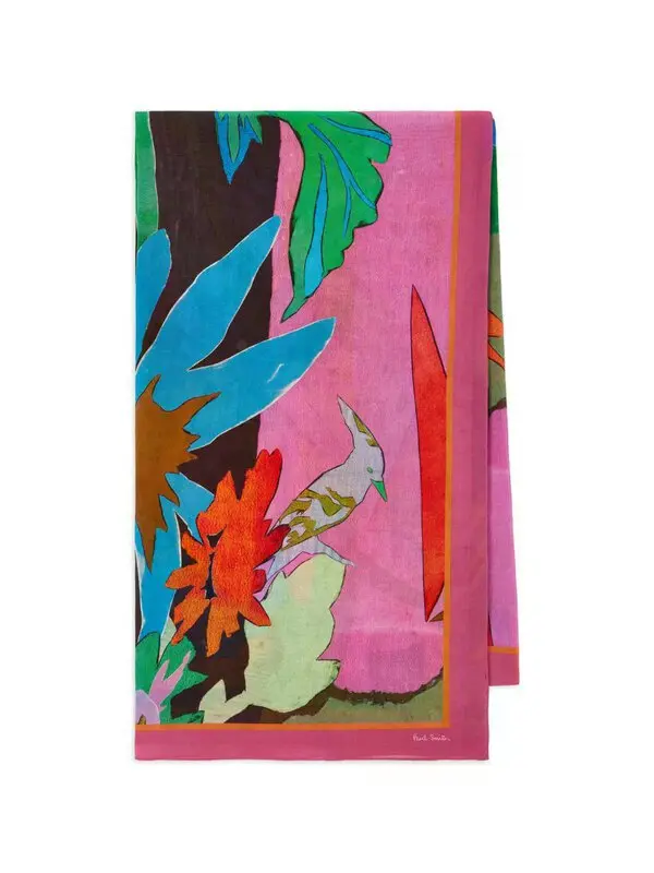 Paul Smith River Collage Floral-printed Scarf