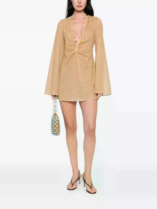 Oseree Stone Embellishment Mini Dress