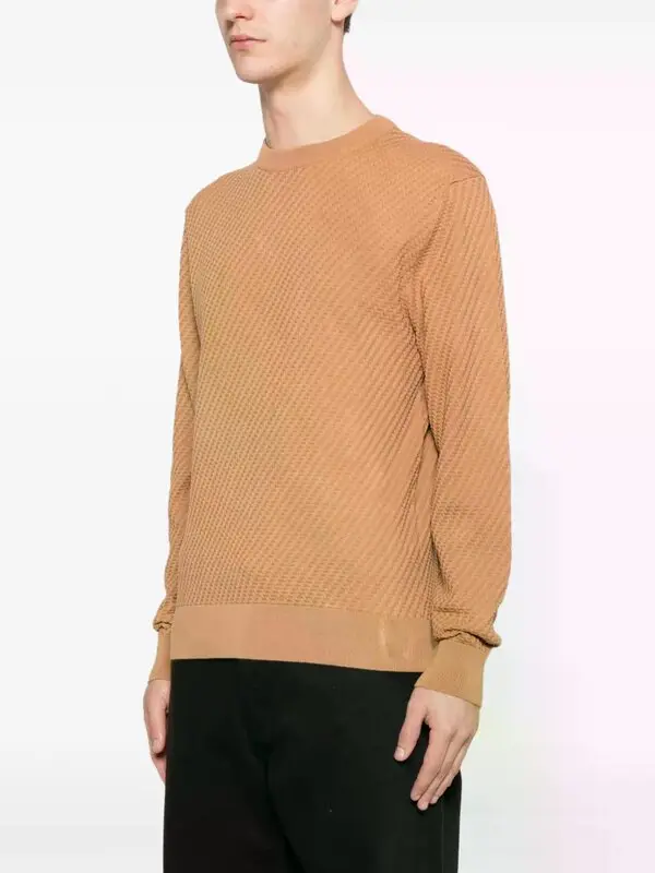 Canali Textured Crew-neck Sweater