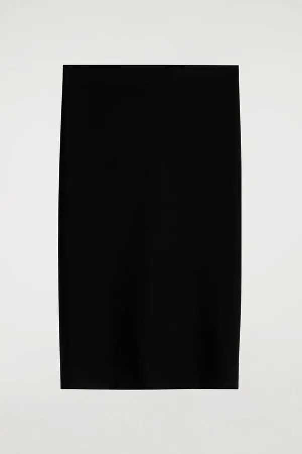 Cos Technical Jersey Midi Skirt - Black