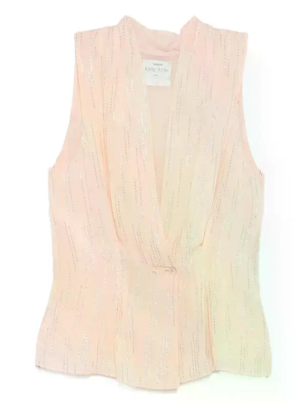 FORTE_FORTE Sleeveless Draped Peplum Top