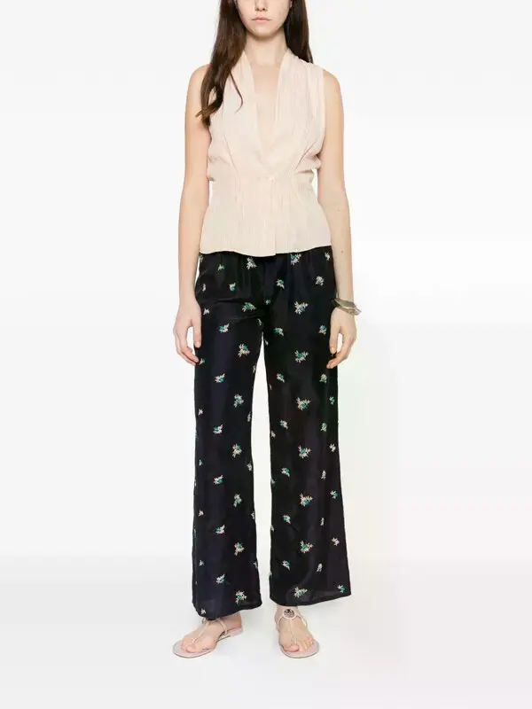FORTE_FORTE Sleeveless Draped Peplum Top