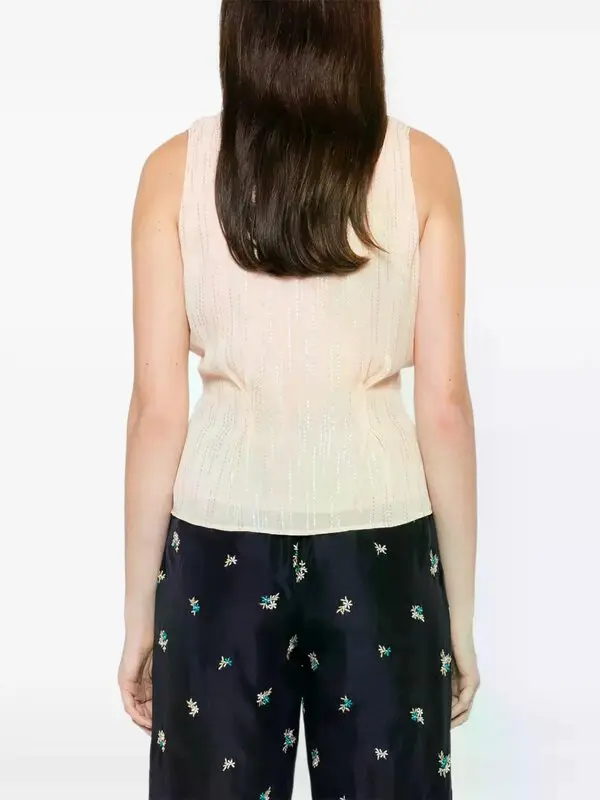 FORTE_FORTE Sleeveless Draped Peplum Top