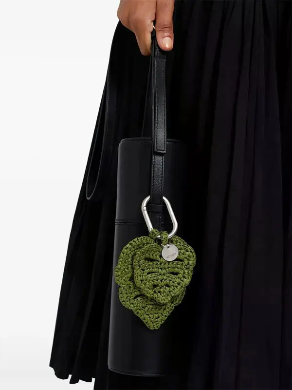 JIL SANDER Woven Raffia Leaf Charm