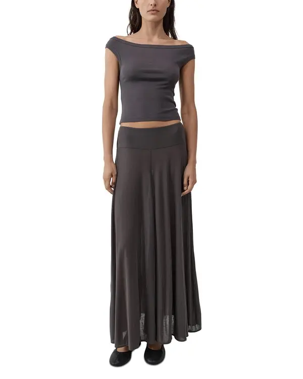 ST. AGNI Fluid Jersey Maxi Skirt - Soot
