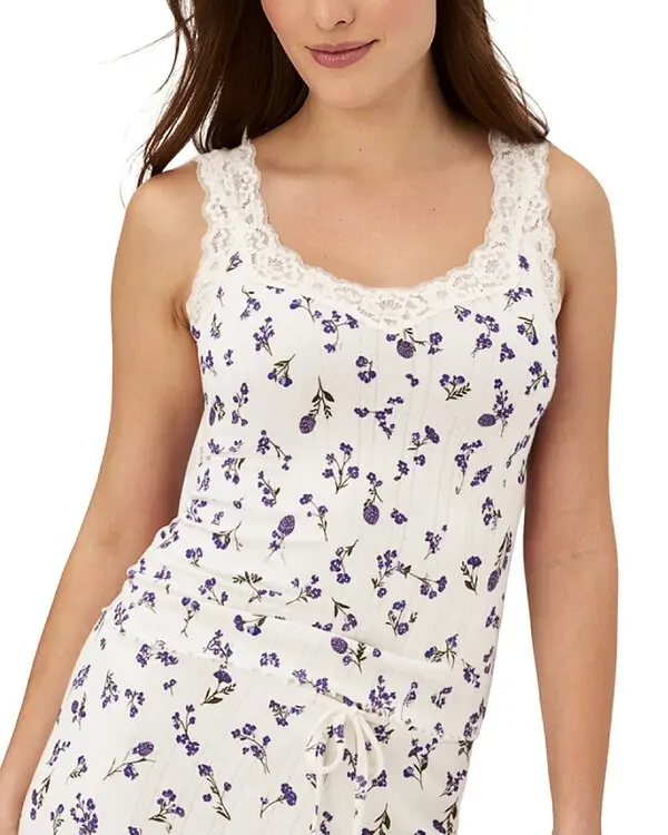 KNIX Lace Trim Pointelle Tank Top - Meadows