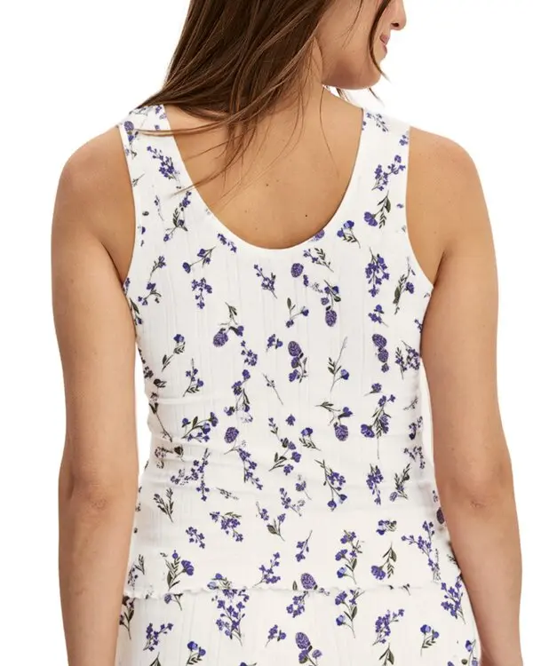 KNIX Lace Trim Pointelle Tank Top - Meadows