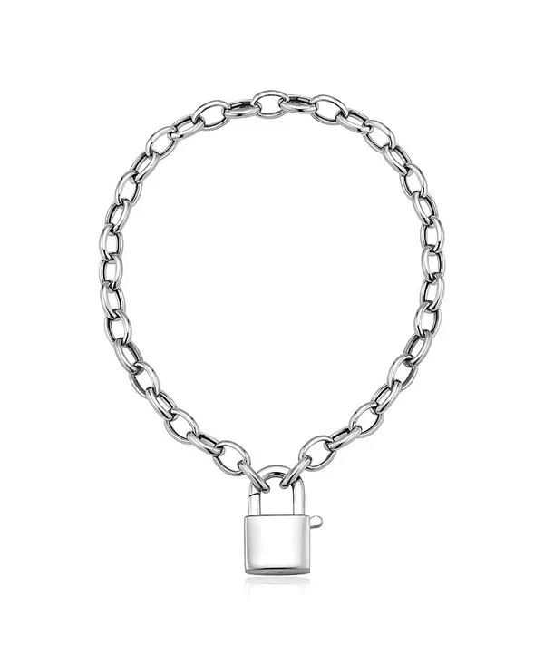 ORADINA Sterling Lock It Up Connector Clasp Bracelet - Silver
