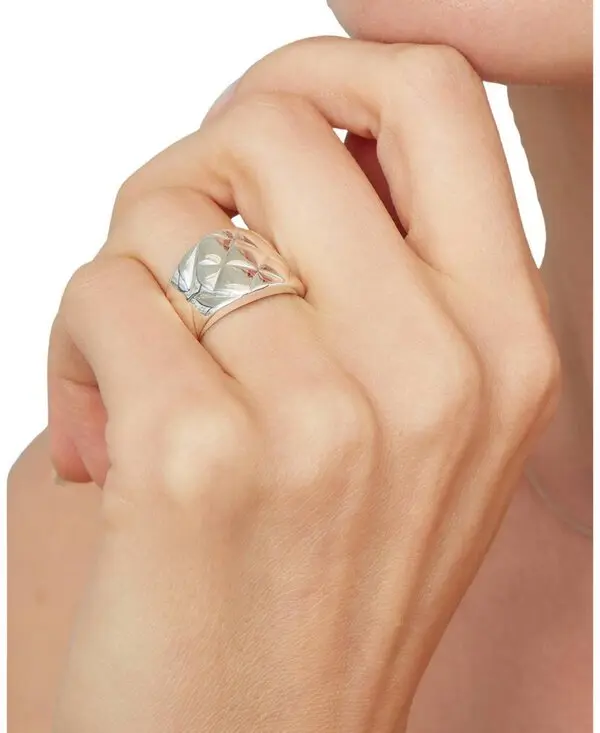 ORADINA Sterling Quilted Ring