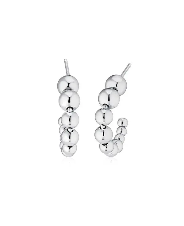 ORADINA Sterling Belle Of The Ball Hoop Earrings - Silver