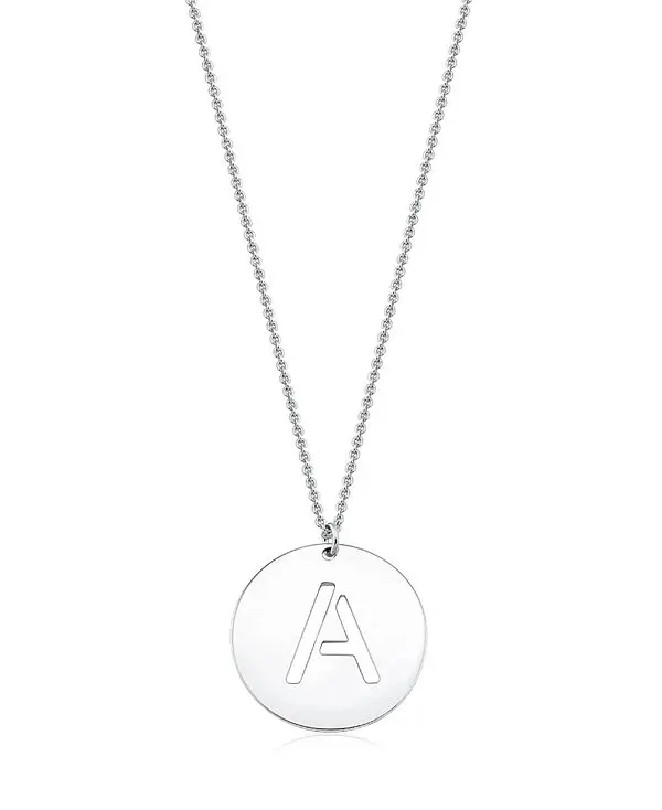 ORADINA Sterling Silver Initial Pendant Necklace - Silver - A