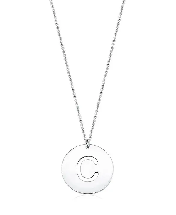 ORADINA Sterling Silver Initial Pendant Necklace - Silver - C