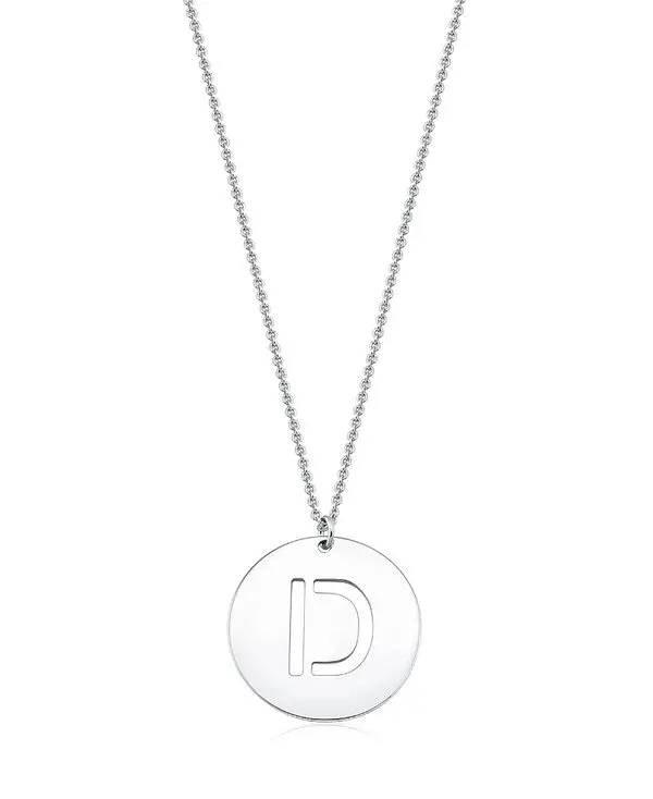 ORADINA Sterling Silver Initial Pendant Necklace - Silver - D