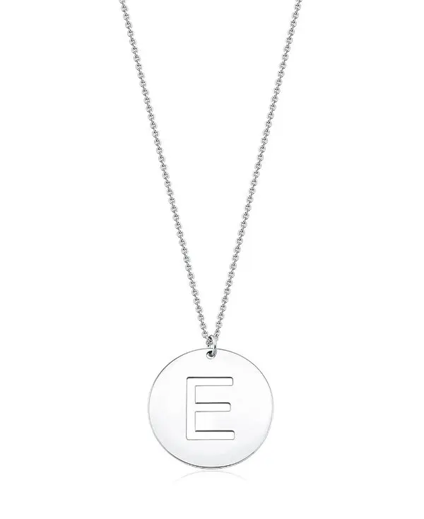 ORADINA Sterling Silver Initial Pendant Necklace - Silver - E