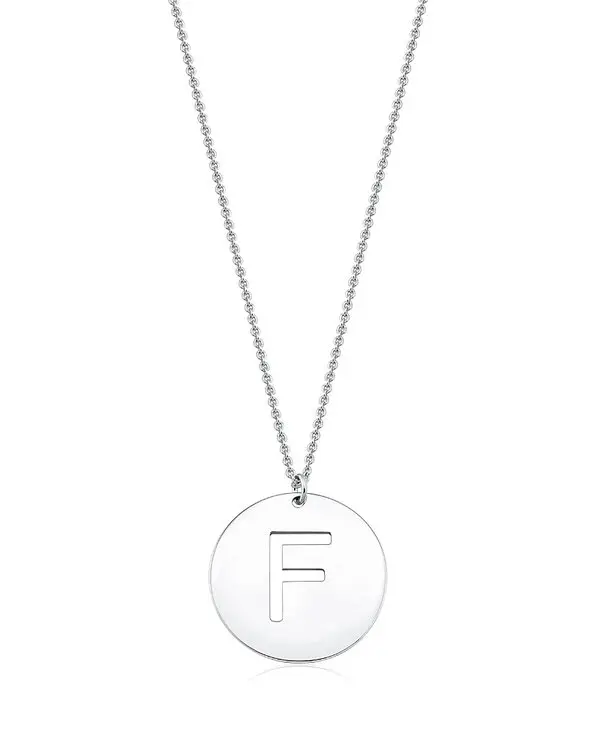 ORADINA Sterling Silver Initial Pendant Necklace - Silver - F