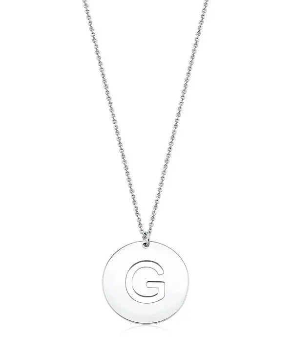 ORADINA Sterling Silver Initial Pendant Necklace - Silver - G