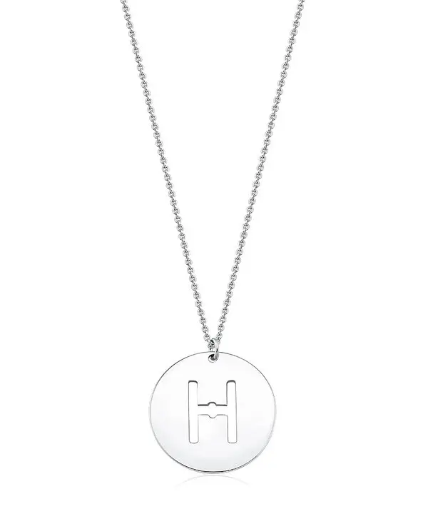 ORADINA Sterling Silver Initial Pendant Necklace - Silver - H