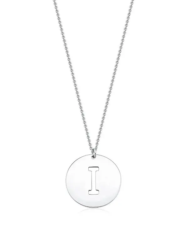 ORADINA Sterling Silver Initial Pendant Necklace - Silver - I