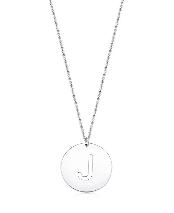 ORADINA Sterling Silver Initial Pendant Necklace - Silver - J
