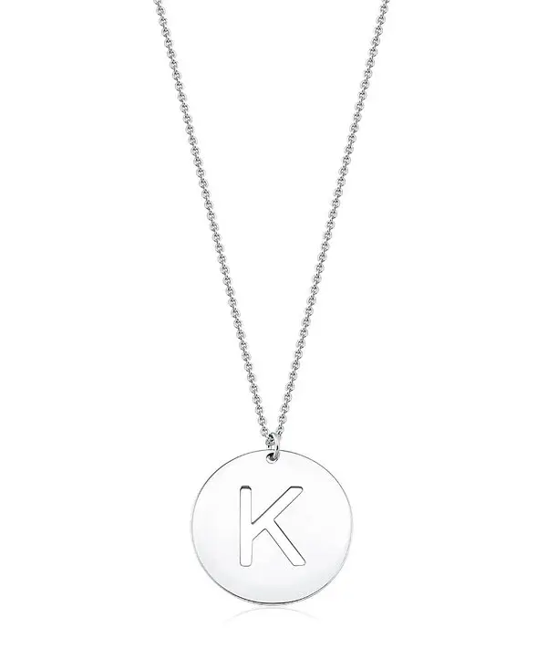 ORADINA Sterling Silver Initial Pendant Necklace - Silver - K