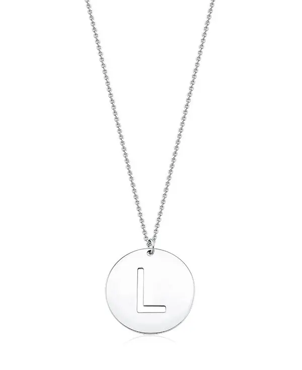 ORADINA Sterling Silver Initial Pendant Necklace - Silver - L