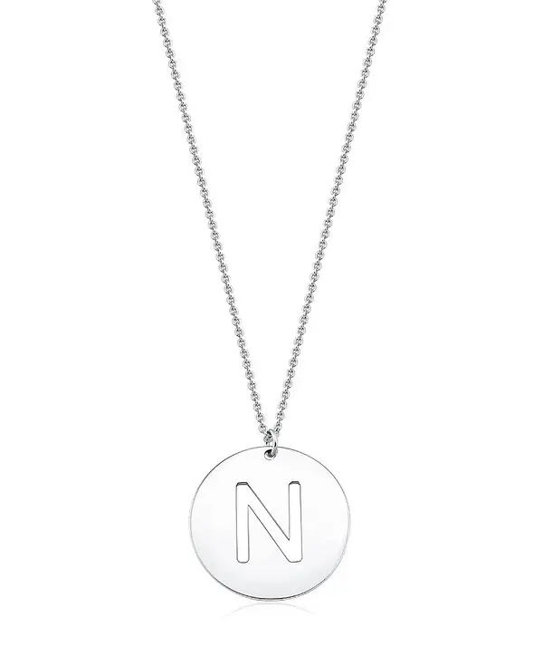 ORADINA Sterling Silver Initial Pendant Necklace - Silver - N