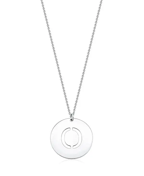 ORADINA Sterling Silver Initial Pendant Necklace - Silver - O