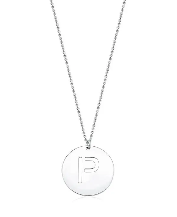 ORADINA Sterling Silver Initial Pendant Necklace - Silver - P