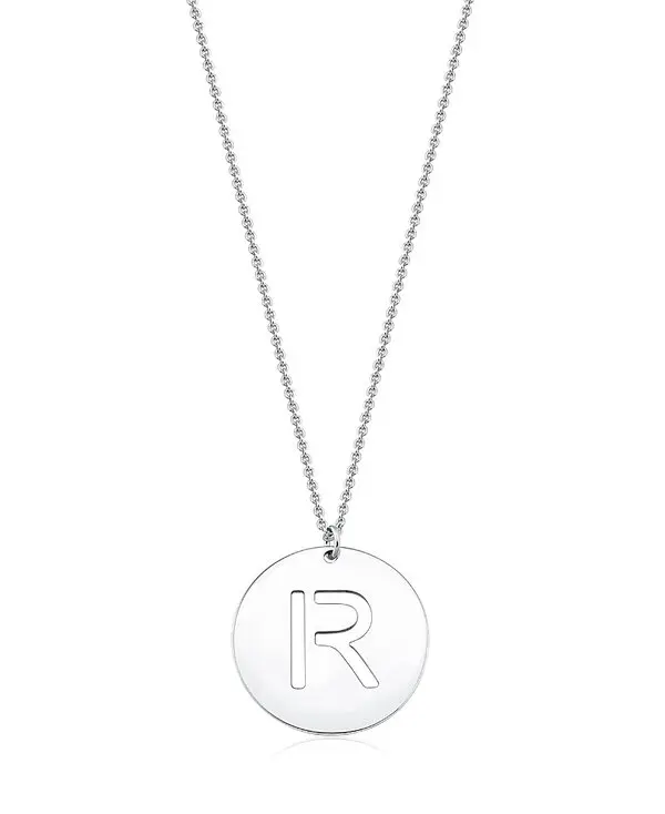 ORADINA Sterling Silver Initial Pendant Necklace - Silver - R