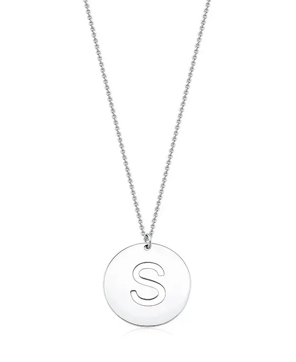 ORADINA Sterling Silver Initial Pendant Necklace - Silver - S