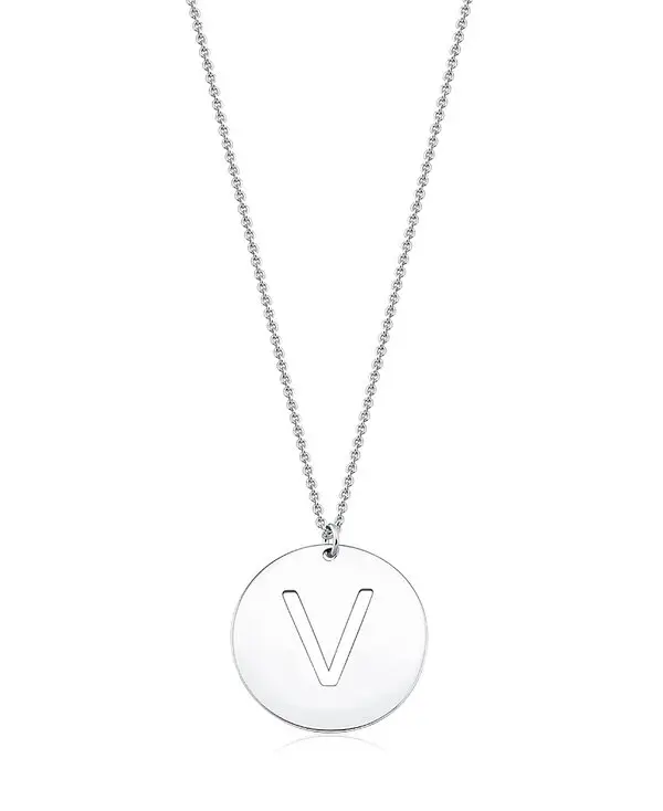 ORADINA Sterling Silver Initial Pendant Necklace - Silver - V
