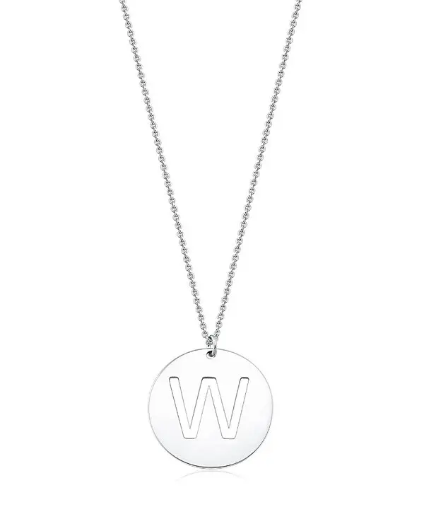 ORADINA Sterling Silver Initial Pendant Necklace - Silver - W