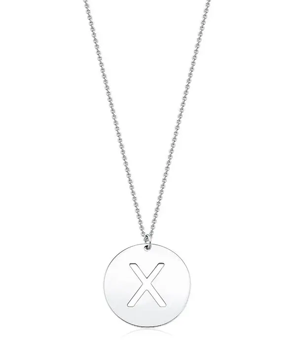 ORADINA Sterling Silver Initial Pendant Necklace - Silver - X