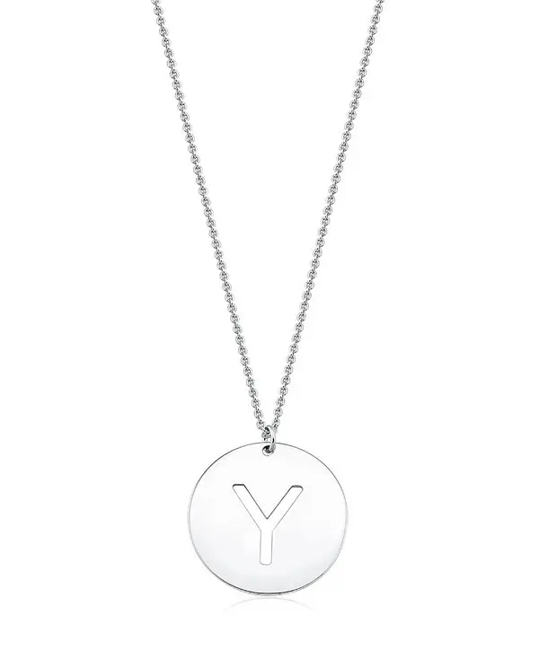 ORADINA Sterling Silver Initial Pendant Necklace - Silver - Y