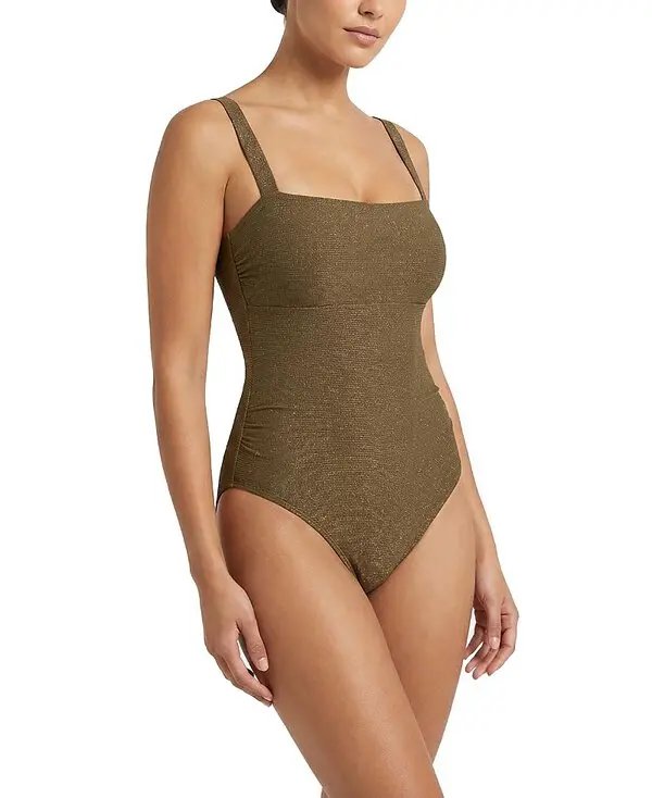 CHANGE OF SCENERY Jori Square Neck Underwire One-piece Swimsuit - Martini Metallic