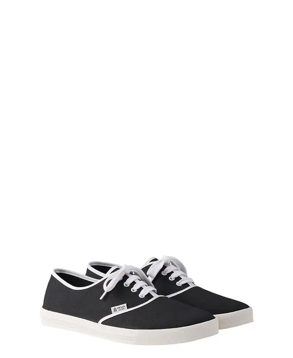 Prada Drill Fabric Low Top Sneakers - Black