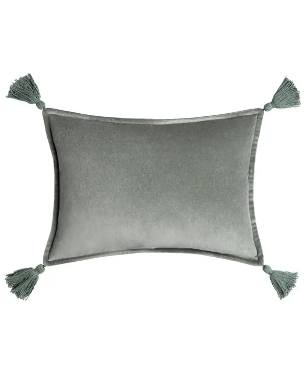 SURYA Cotton Velvet Lumbar Pillow - Sage