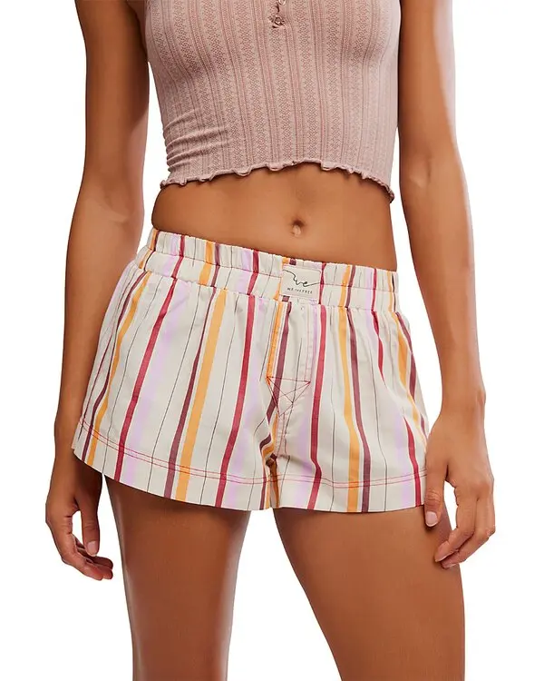 Free People Day To Day Mini Boxer Pajama Shorts - Tea Combo